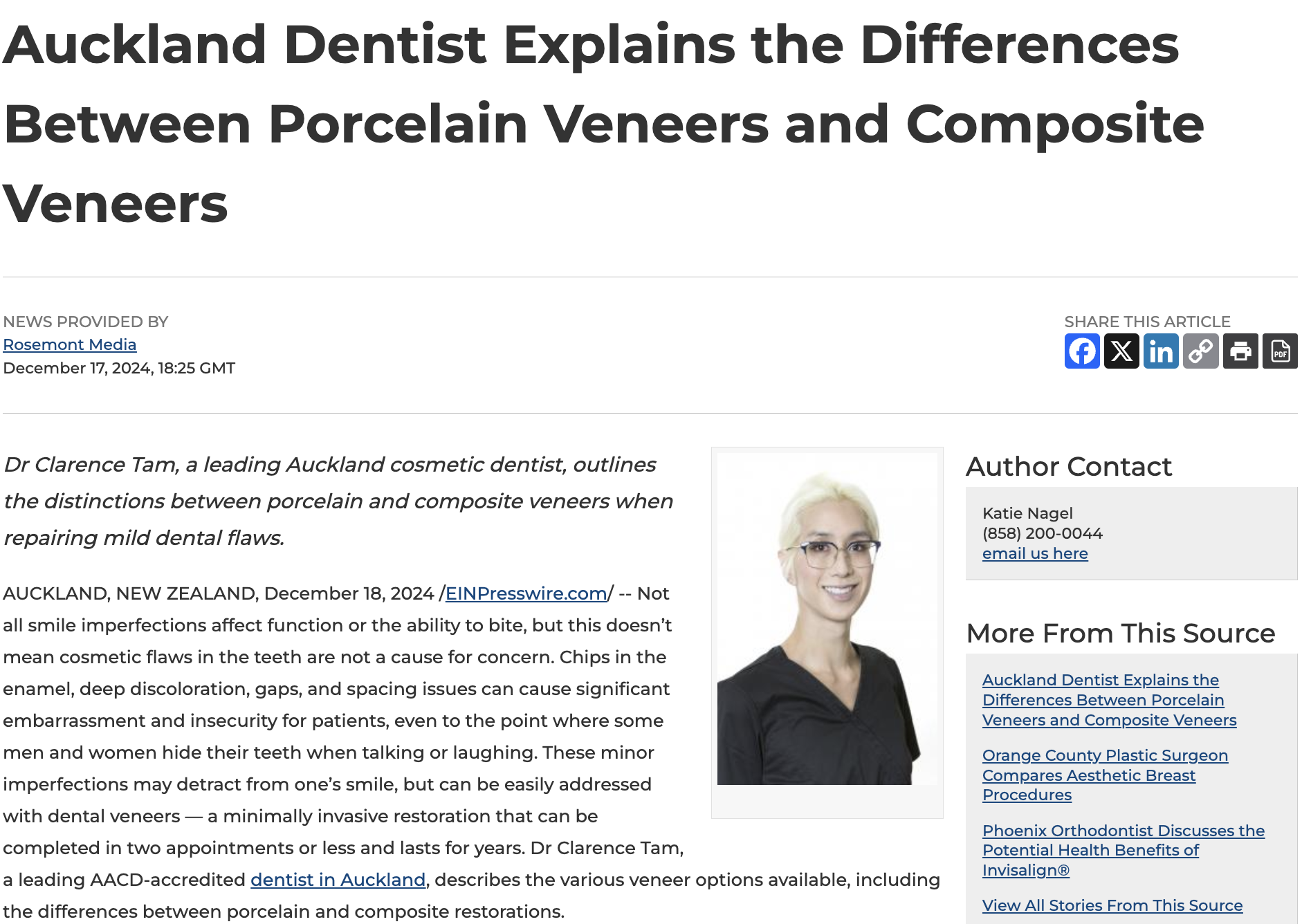 Auckland Dentist Outlines Porcelain Veneers Versus Composite Veneers